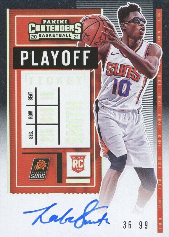 Jalen Smith 2020 Contenders #109 Rookie Ticket Auto Variation - Playoff Ticket /99 (White Jersey ...